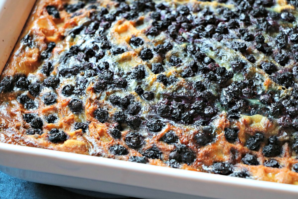 Wild Blueberry Overnight Waffle Bake | KISS in the Kitchen