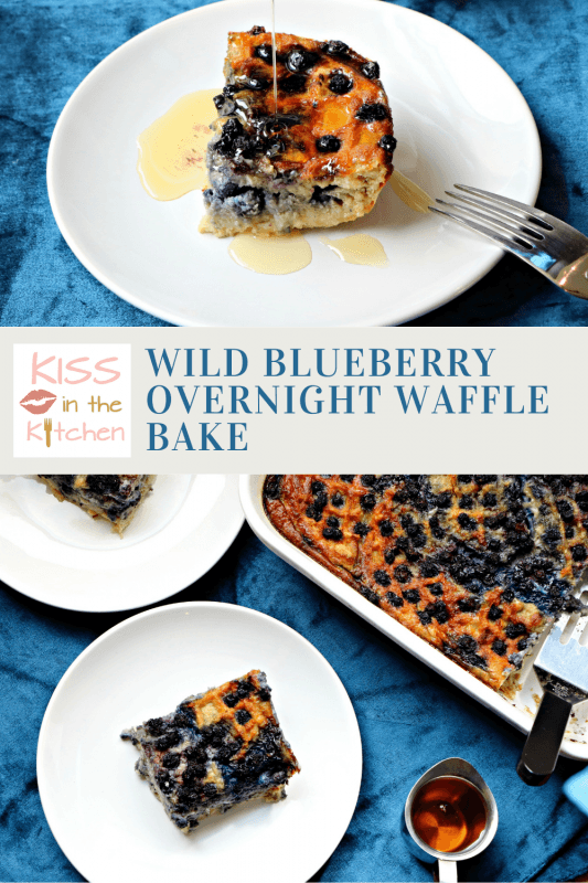 Wild Blueberry Overnight Waffle Bake | KISS in the Kitchen