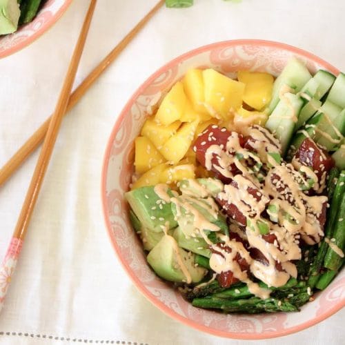 Ahi Tuna Mango Poke Bowls | KISS in the Kitchen